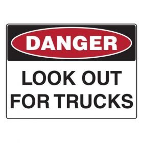 Look Out For Trucks | Safety Signs Direct