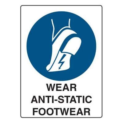 Wear Anti-Static Footwear | Safety Signs Direct