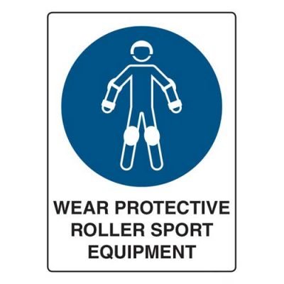 Wear Protective Roller Sport Equipment | Safety Signs Direct