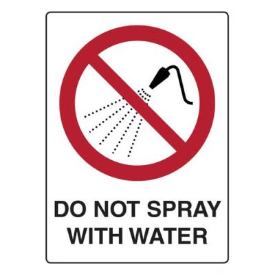 Do Not Spray With Water | Safety Signs Direct