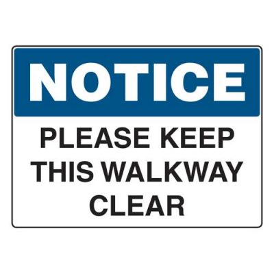 Please Keep This Walkway Clear | Safety Signs Direct
